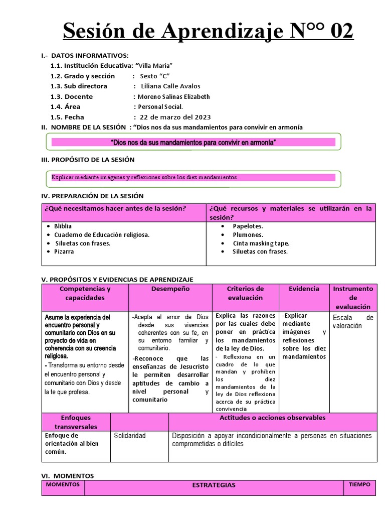 Sesion Religion 22 Marzo | PDF | Diez Mandamientos | Moisés