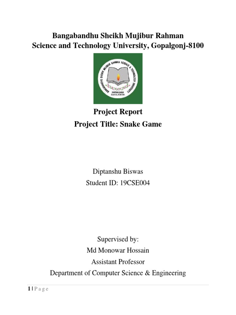 Snake Game Report | PDF