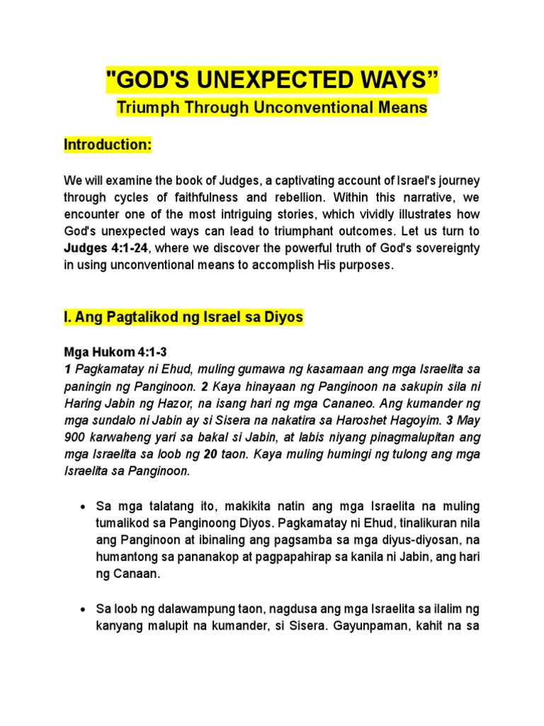 UNEXPECTED WAYS_Tagalog | PDF