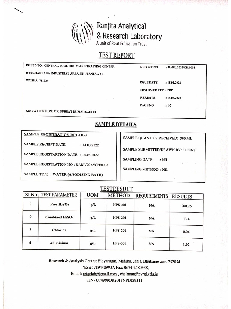 Water- Anodising Bath | PDF