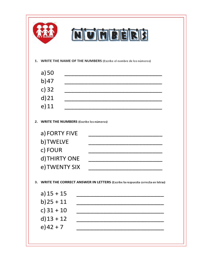 HOMEWORK NUMBERS - 5TO GRADO | PDF