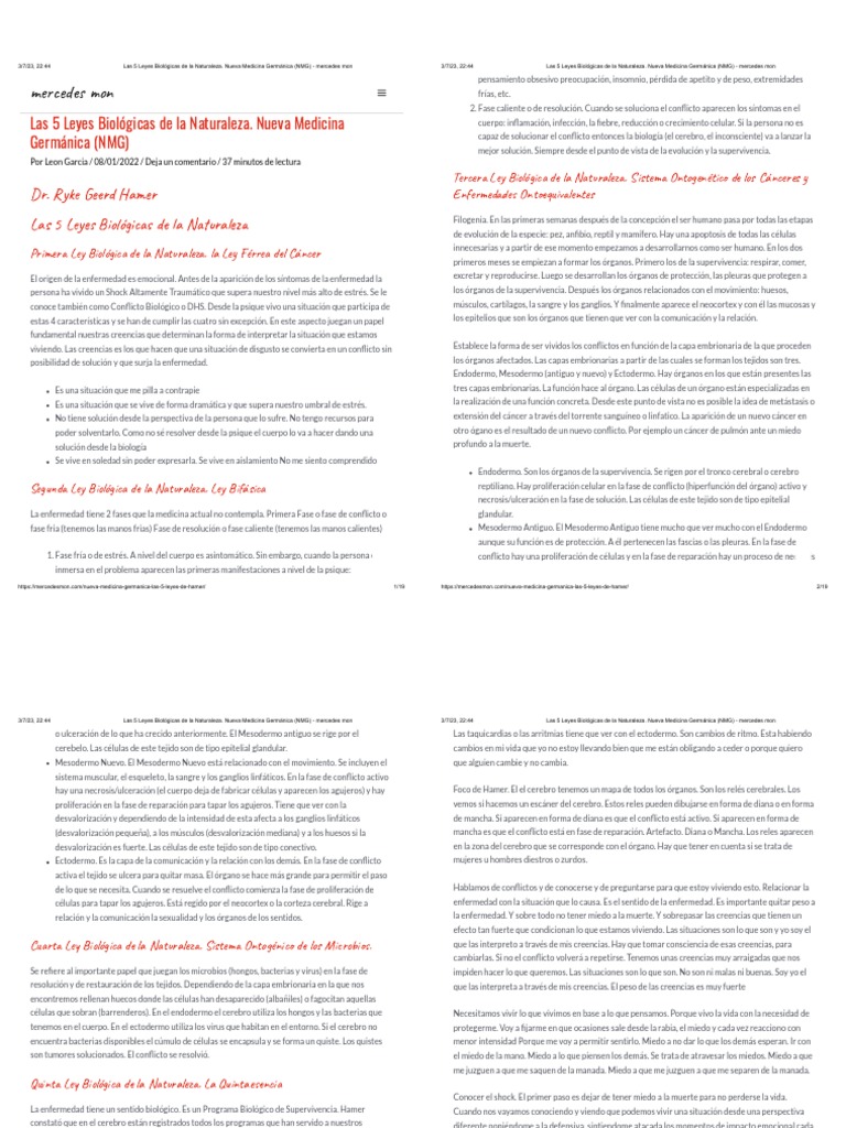 Las 5 Leyes Biológicas de La Naturaleza - NMG | PDF | Relaciones personales, crianza y ...