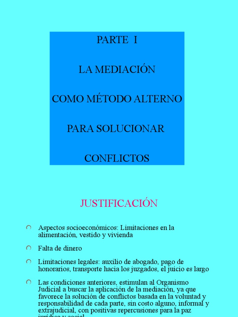 Diapositivas de La Mediacion | PDF | Ciencias sociales | Derecho