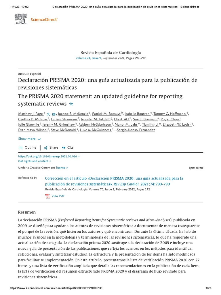 Declaración PRISMA 2020_ Una Guía Actualizada Para La Publicación de ...