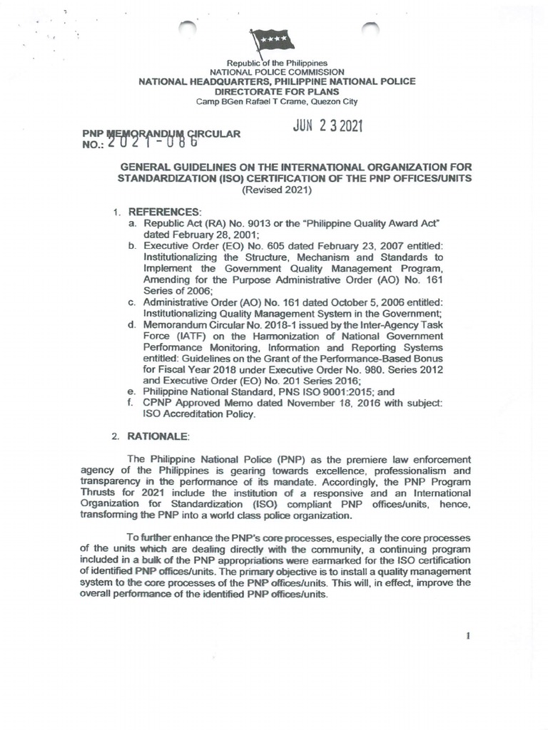 MC 2021-086 General Guidelines On The International Organization For ...