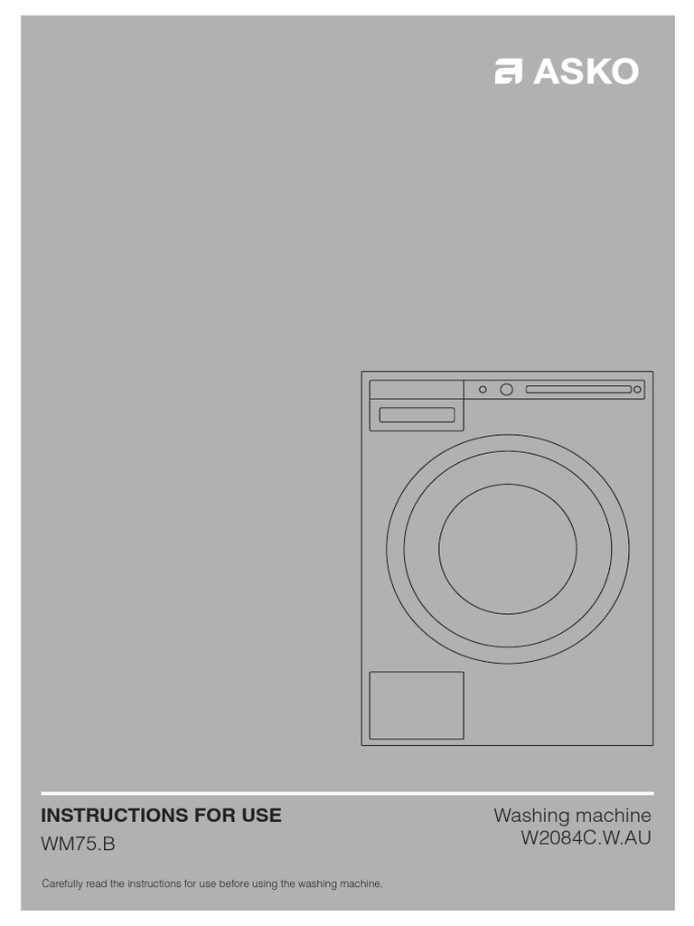 Asko Washing Machine Manual | PDF | Washing Machine | Laundry