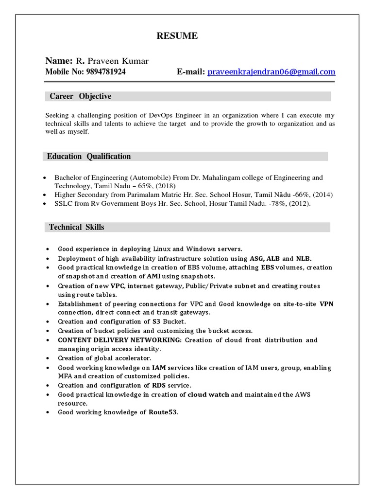 Praveen Resume | PDF | Cloud Computing | Linux