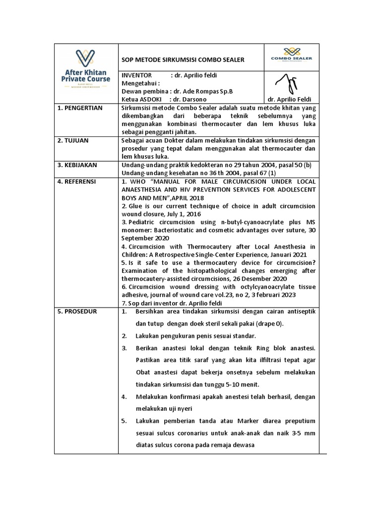 Sop Metode Combo Sealer (Dr. Aprilio Feldi) | PDF | Griya & Taman | Kesehatan Holistik