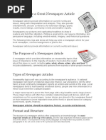 Key Features of Newspaper Articles | PDF