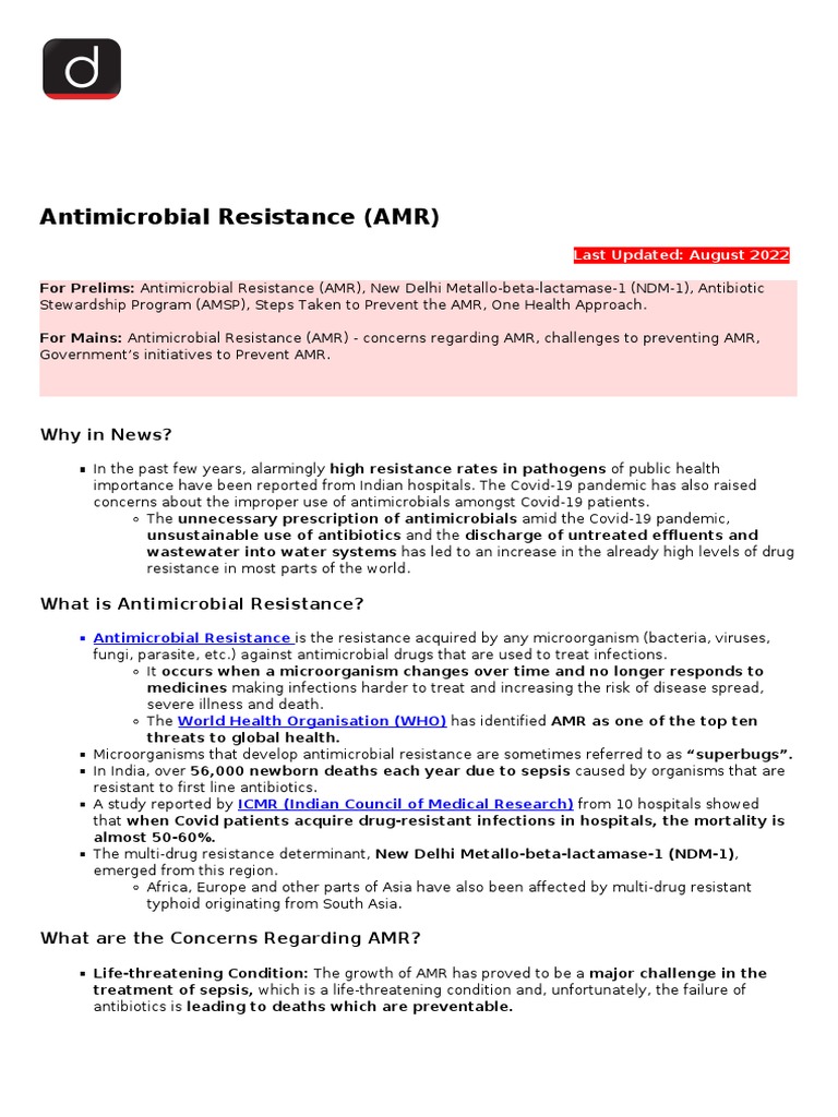 Anti Microbial Resistance | PDF | Antimicrobial Resistance ...