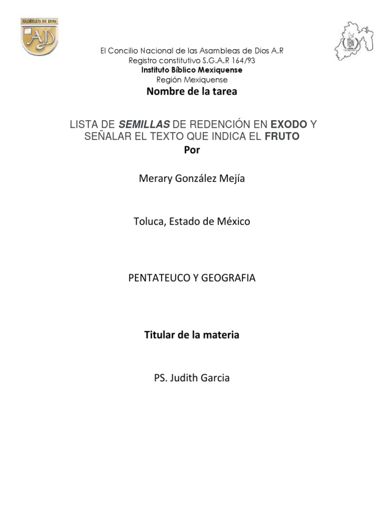 Semillas de Redencion Exodo | PDF | Libro del éxodo | Jesús Semillas de Redencion Exodo | PDF | Libro del éxodo | Jesús