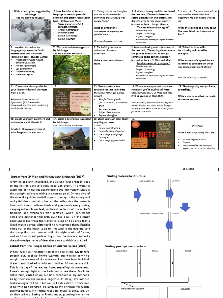 KS3 20 Task Grid | PDF
