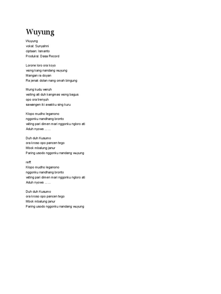 Lirik Lagu Langgam | PDF