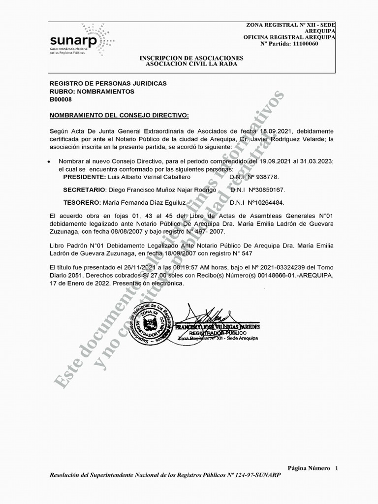 Asiento de Inscripción 02 | PDF