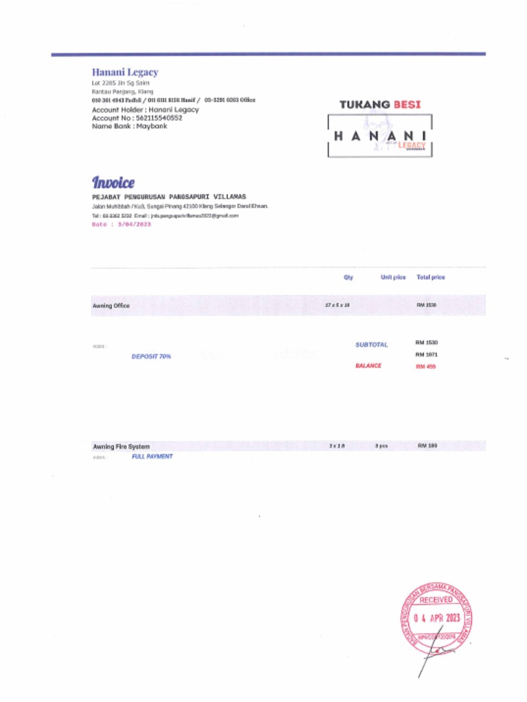 Sebutharga Awning | PDF