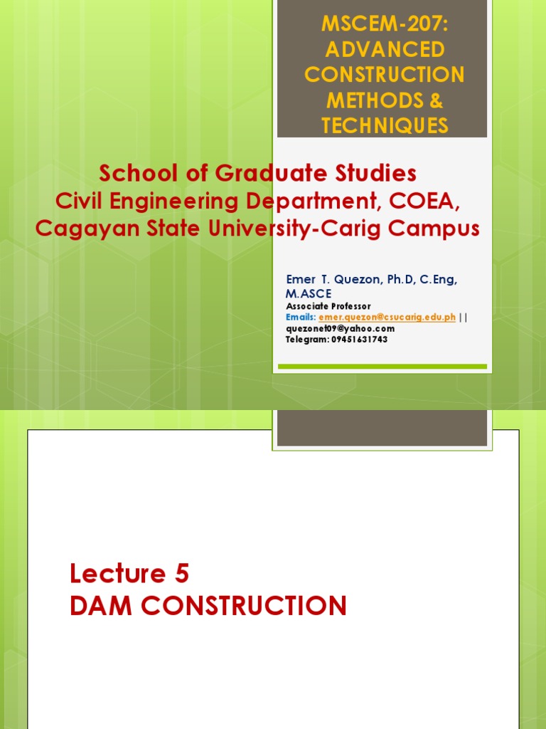 Lecture 5 - Dam Construction | PDF | Dam | Concrete