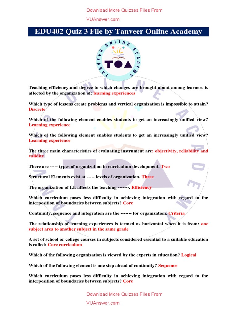 Mcqs | PDF | Curriculum | Learning