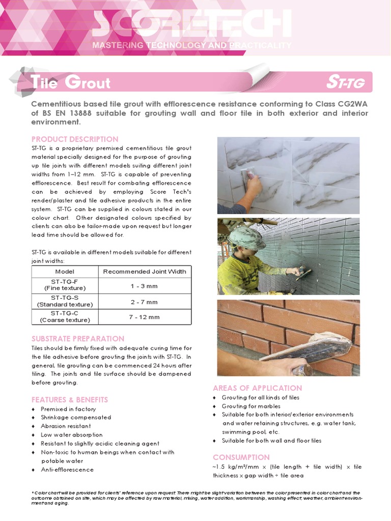 Efflorescence-Resistant Tile Grout | PDF | Technology & Engineering