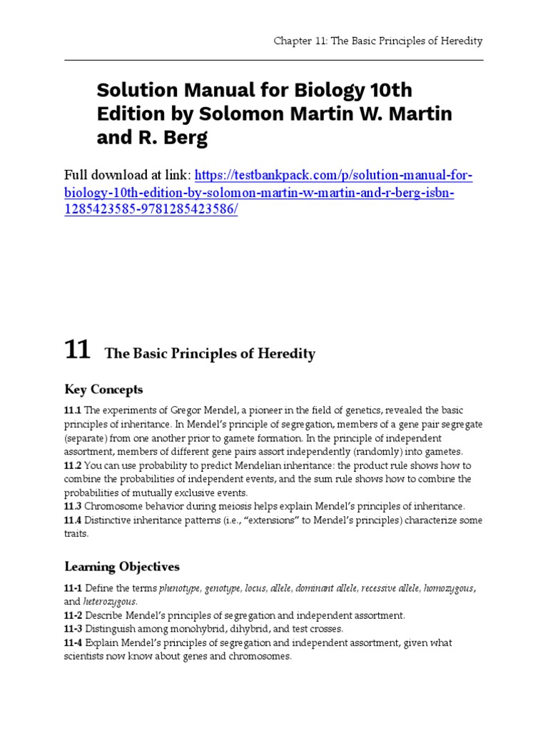 Heredity Principles Solution Guide | PDF | Wellness | Science & Mathematics