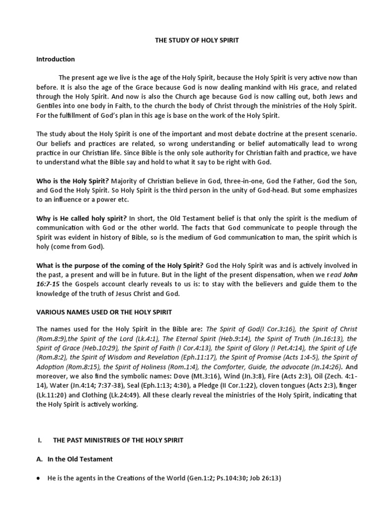 The Holy Spirit | PDF | Philosophy | Religion & Spirituality