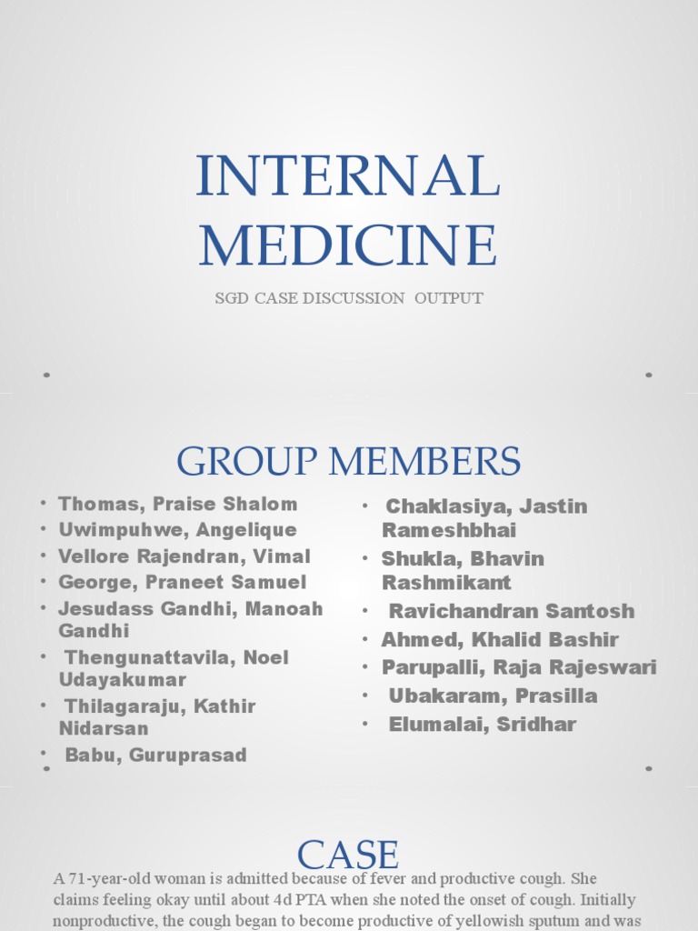 Case Presentation No 3 IM Group 1 SGD 2 | PDF | Self-Improvement | Wellness