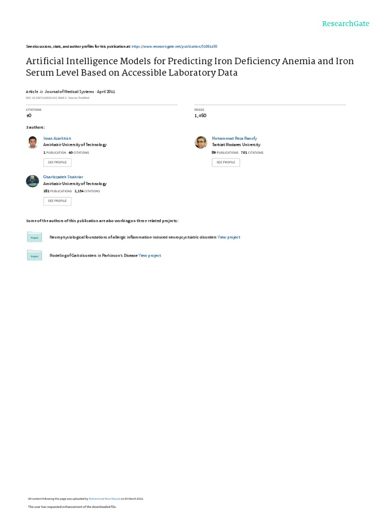 AI Model Anaemia Detection | PDF