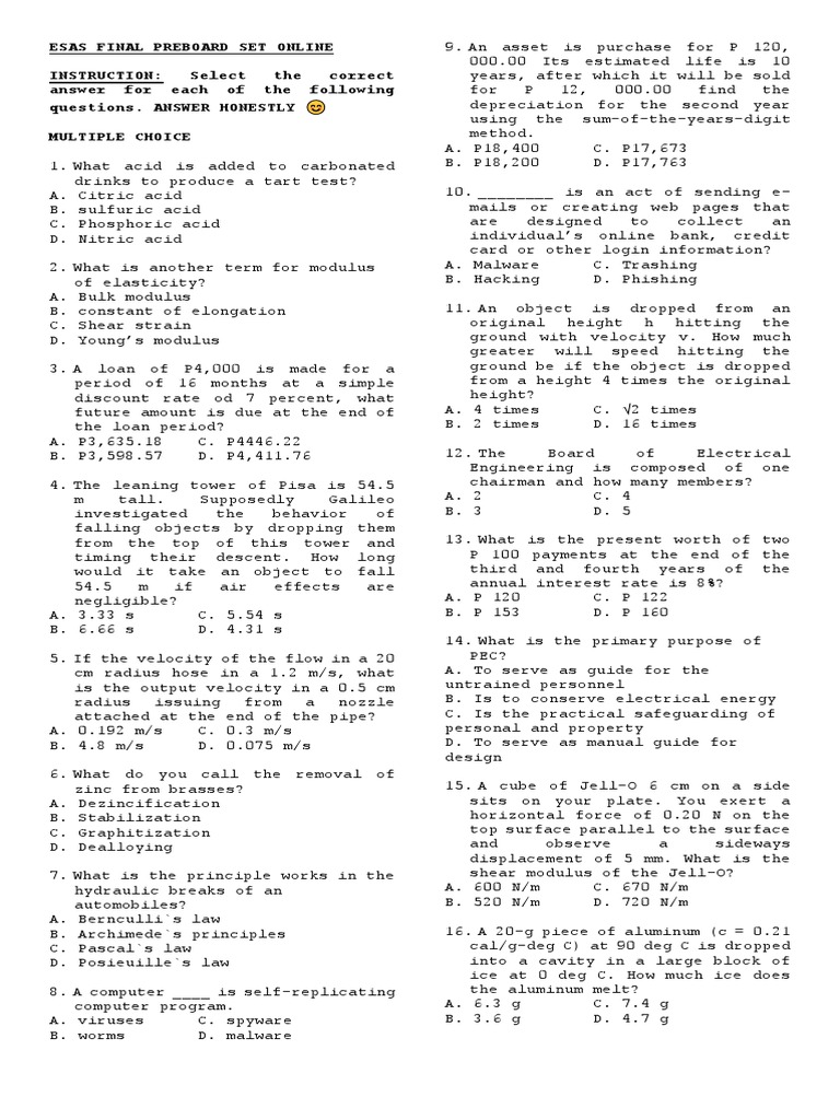 ESAS | PDF | Young's Modulus | Elasticity (Physics)