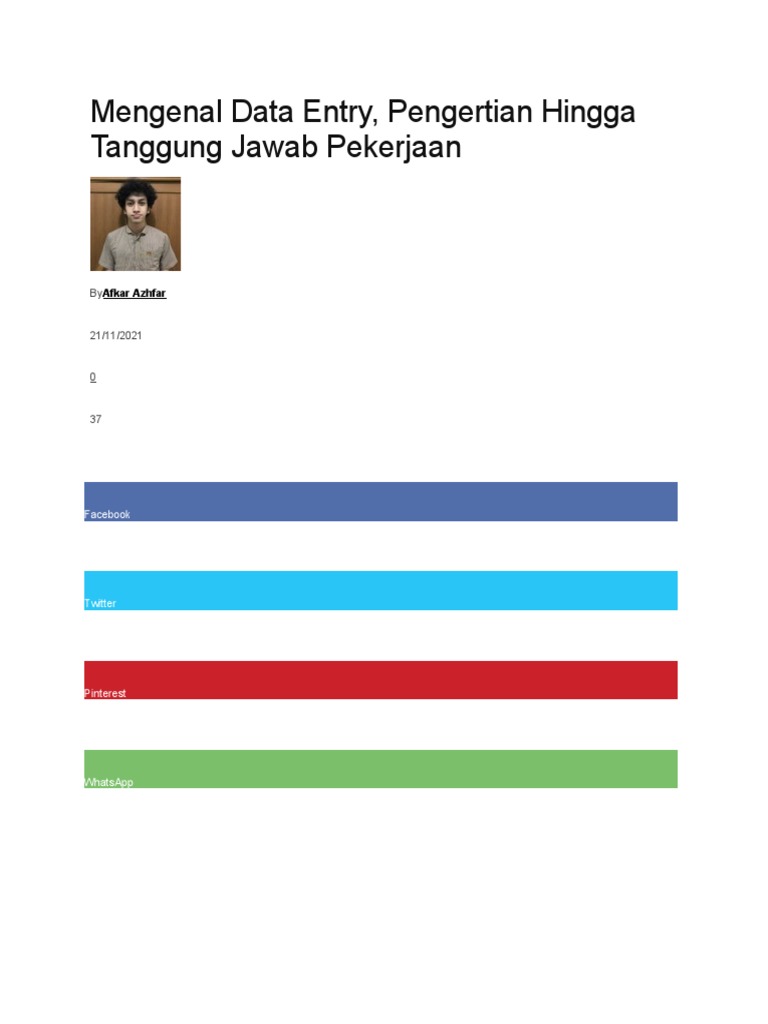 Pengertian dan Tanggung Jawab Data Entry | PDF