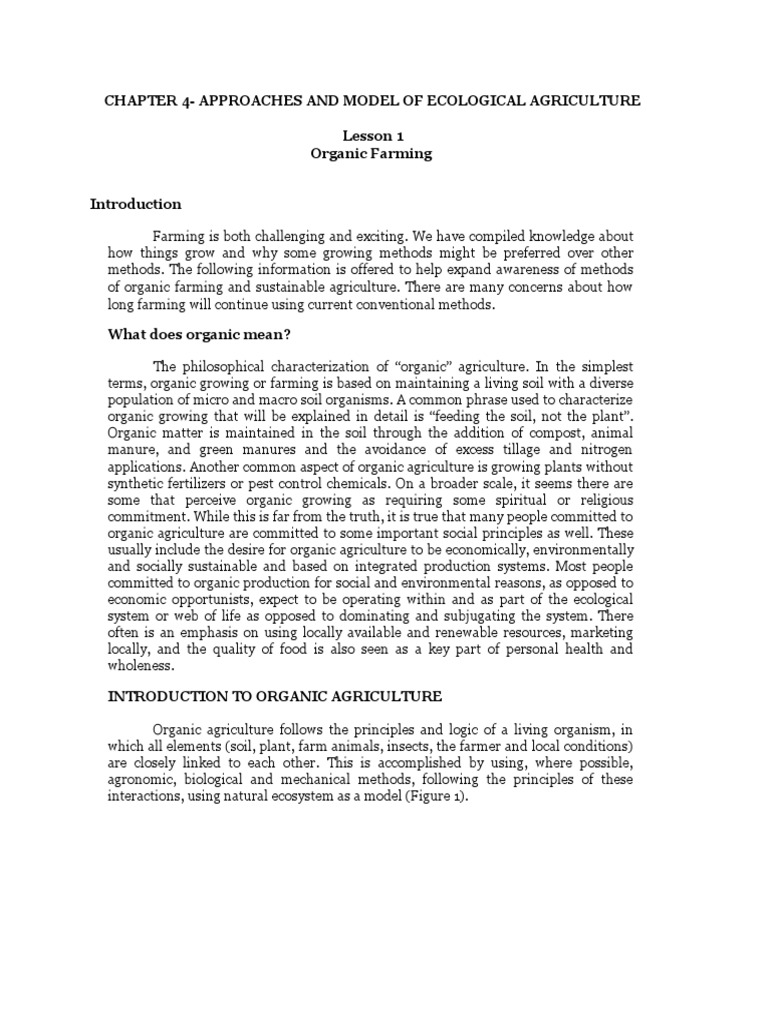 Handout-Chapter 4-Approaches in To Ecological Agriculture | PDF