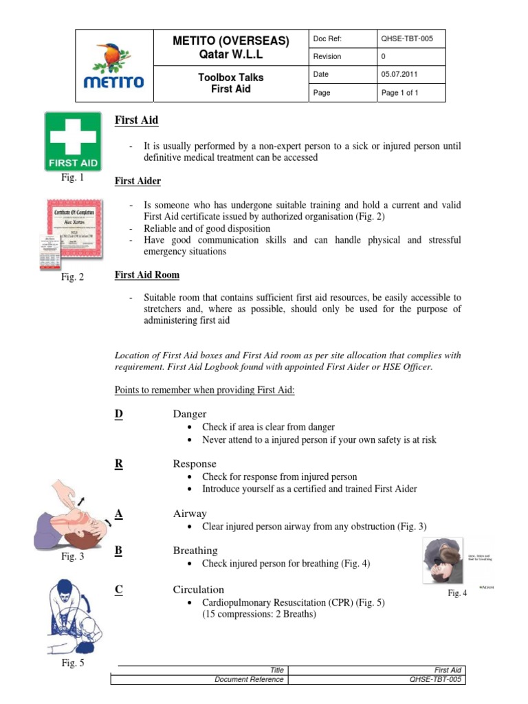 Qhse TBT 005 First Aid | PDF