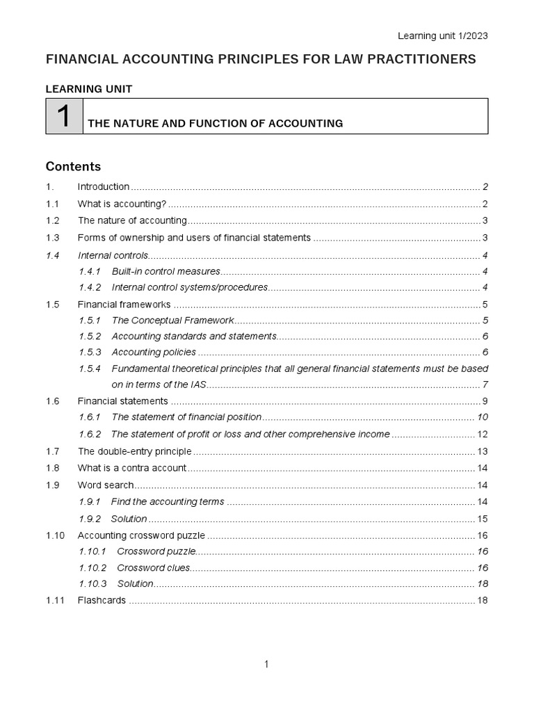 FAC1503 - 2023 - Learning Unit 1 | PDF