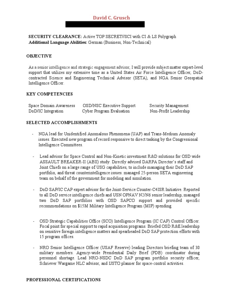 HHRG 118 GO06 Bio GruschD 20230726 1 | PDF | National Reconnaissance ...