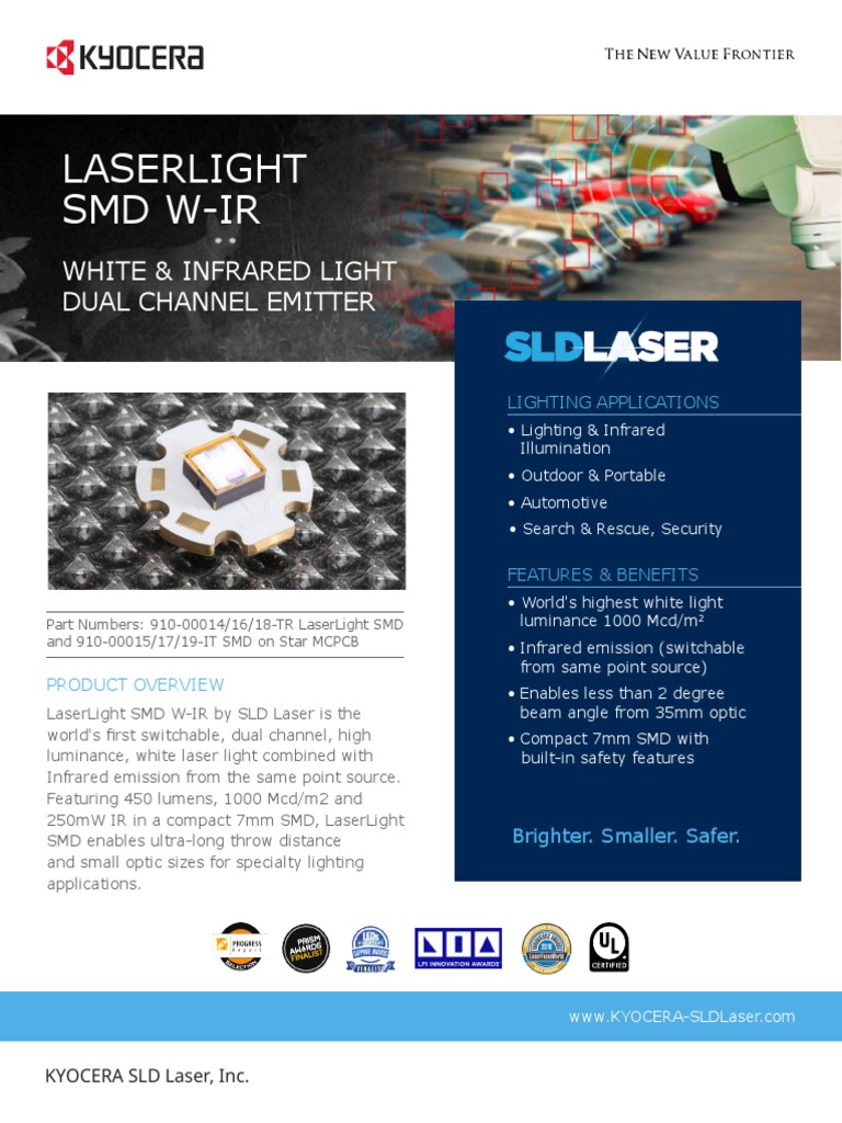 KSLD LaserLight SMD W-IR 450lm 5V Data Sheet 1.21 | PDF | Computers