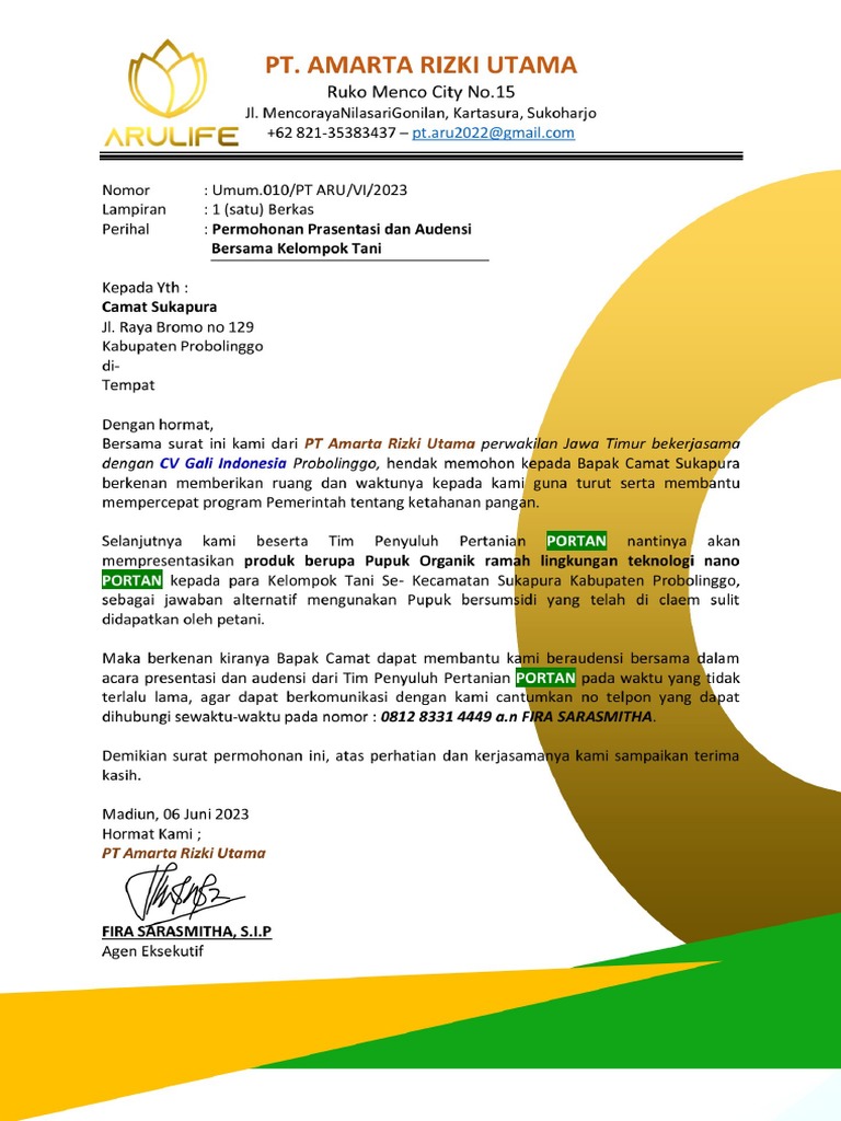 Contoh Surat Pemberitahuan | PDF