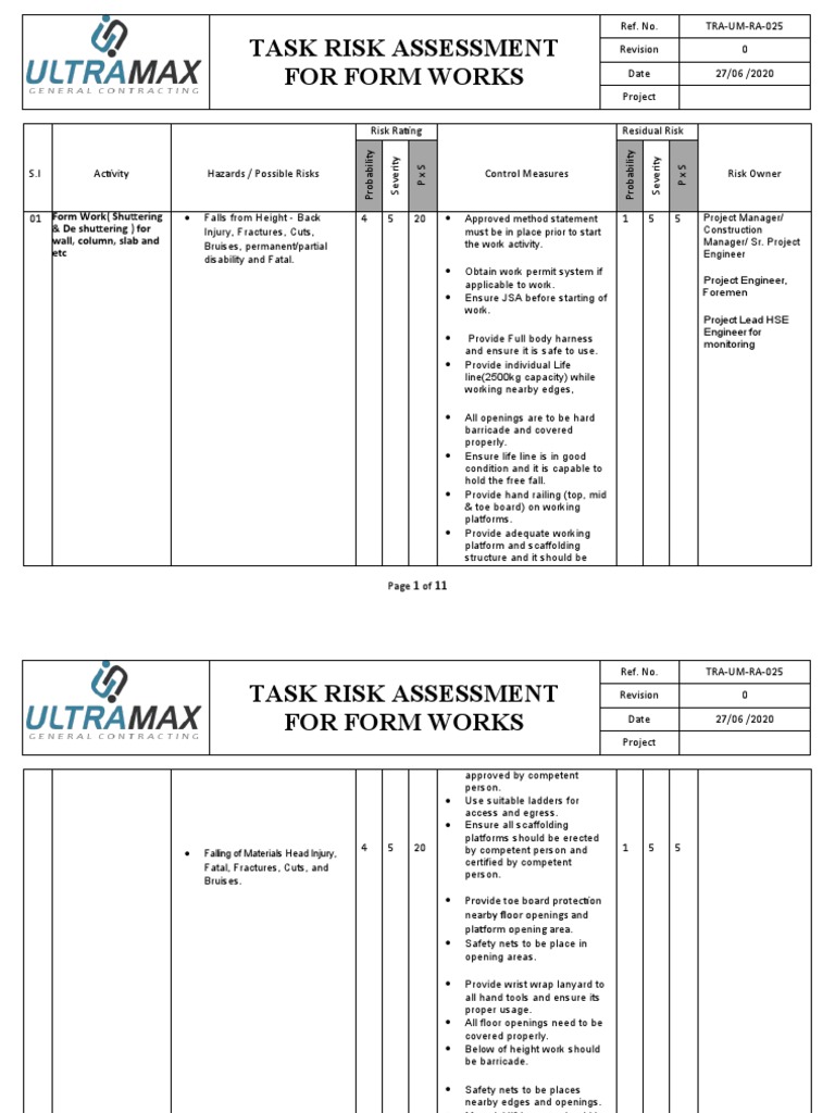 Construction Safety Risk Guide | PDF