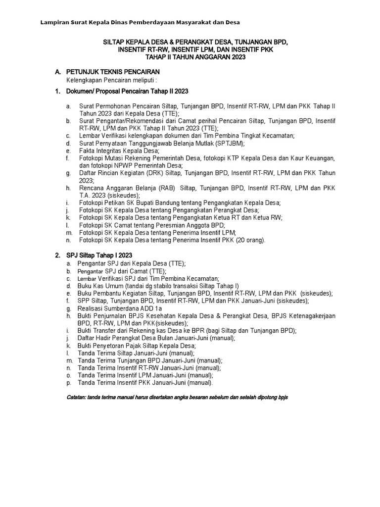 Juknis Pengajuan Siltap II 2023 | PDF | Politik | Ilmu Sosial