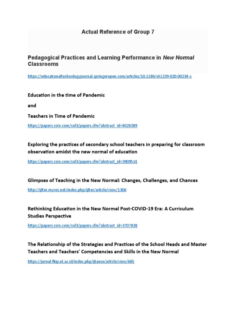 Actual Reference of GROUP 7 | PDF