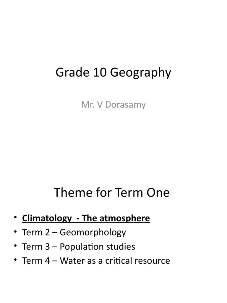 TERM 1climatology Grade 10 Geography | PDF | Atmosphere Of Earth | Precipitation