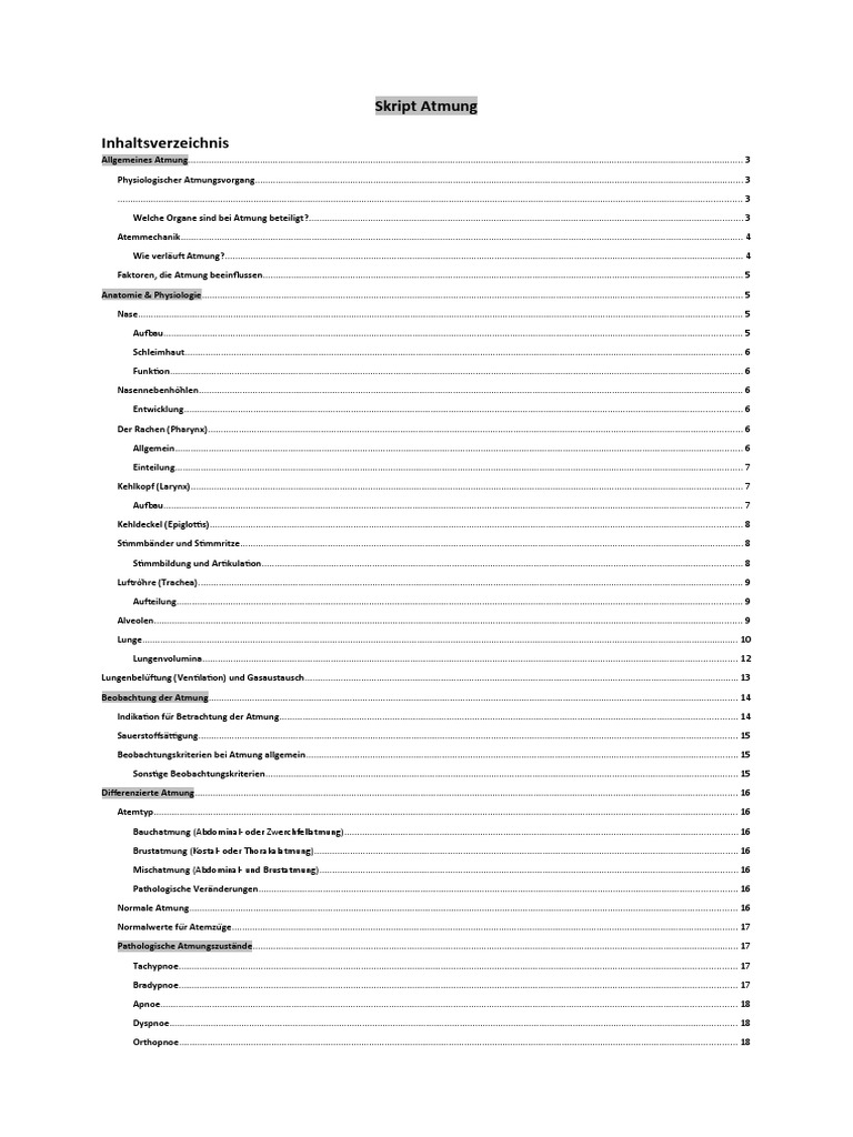 CE 05 LS 02 Skript Atmung | PDF