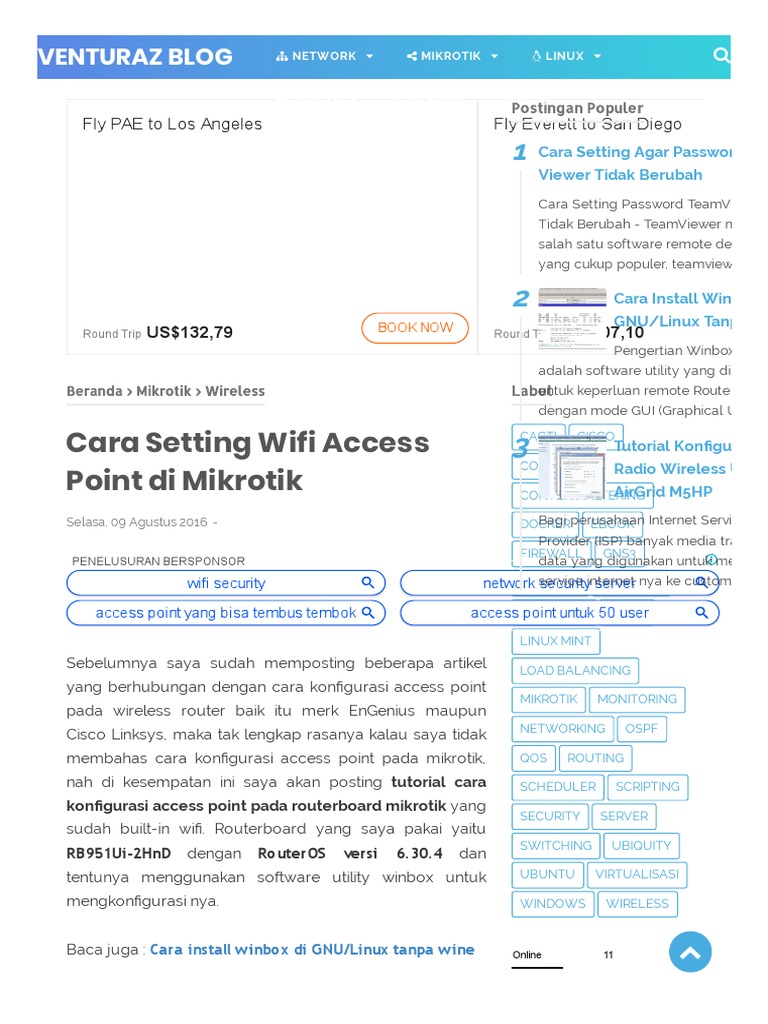 Cara Setting Wifi Access Point Di Mikrotik Andreas Peny | PDF