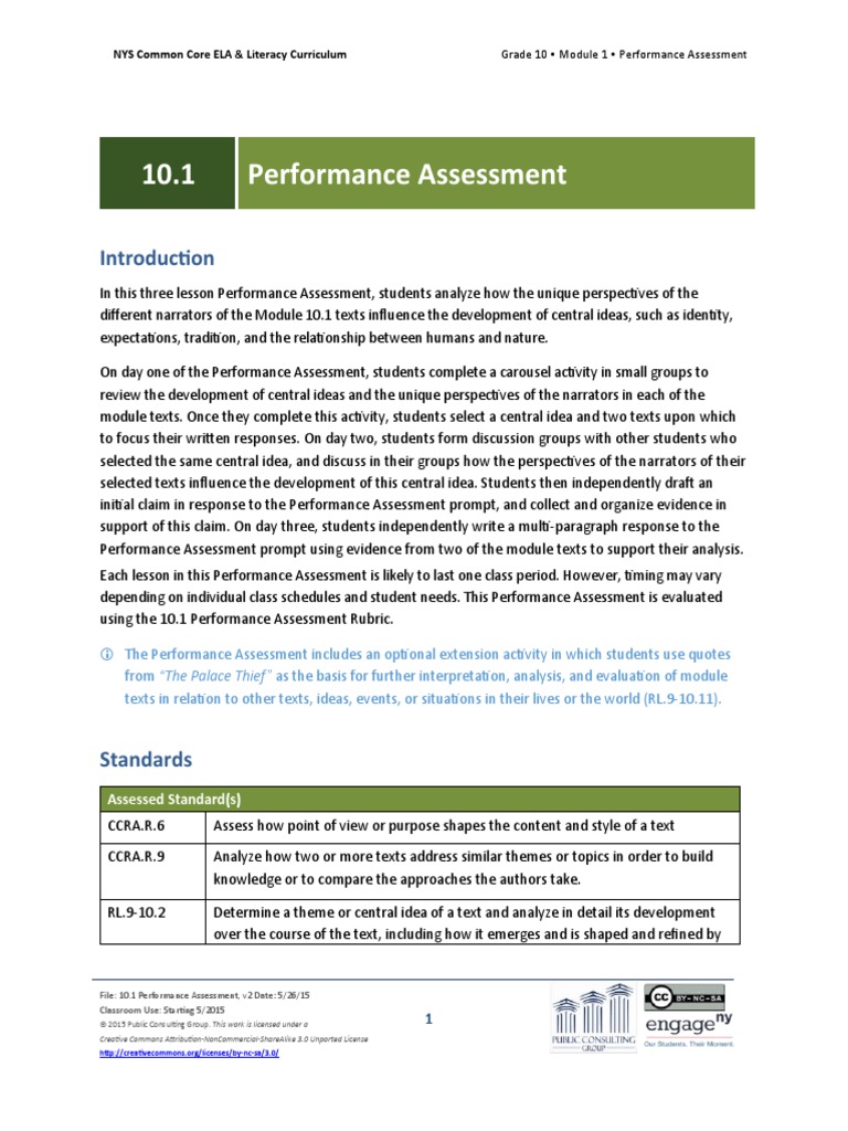 10.1 Performance Assessment | PDF