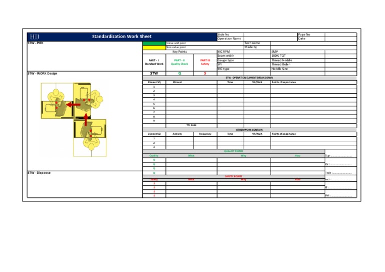 Standardization Work Sheet: STW - Pick | PDF