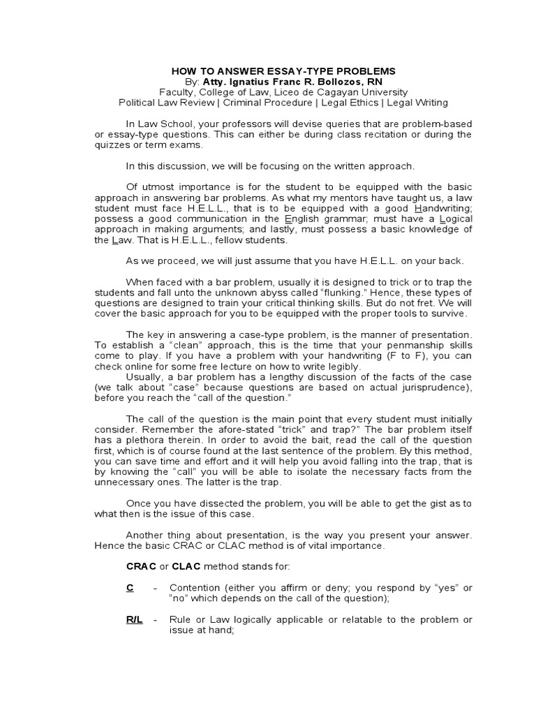 HOW TO ANSWER ESSAY-1 | PDF