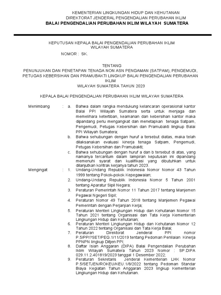 Draft SK Pengemudi dkk-2023 | PDF