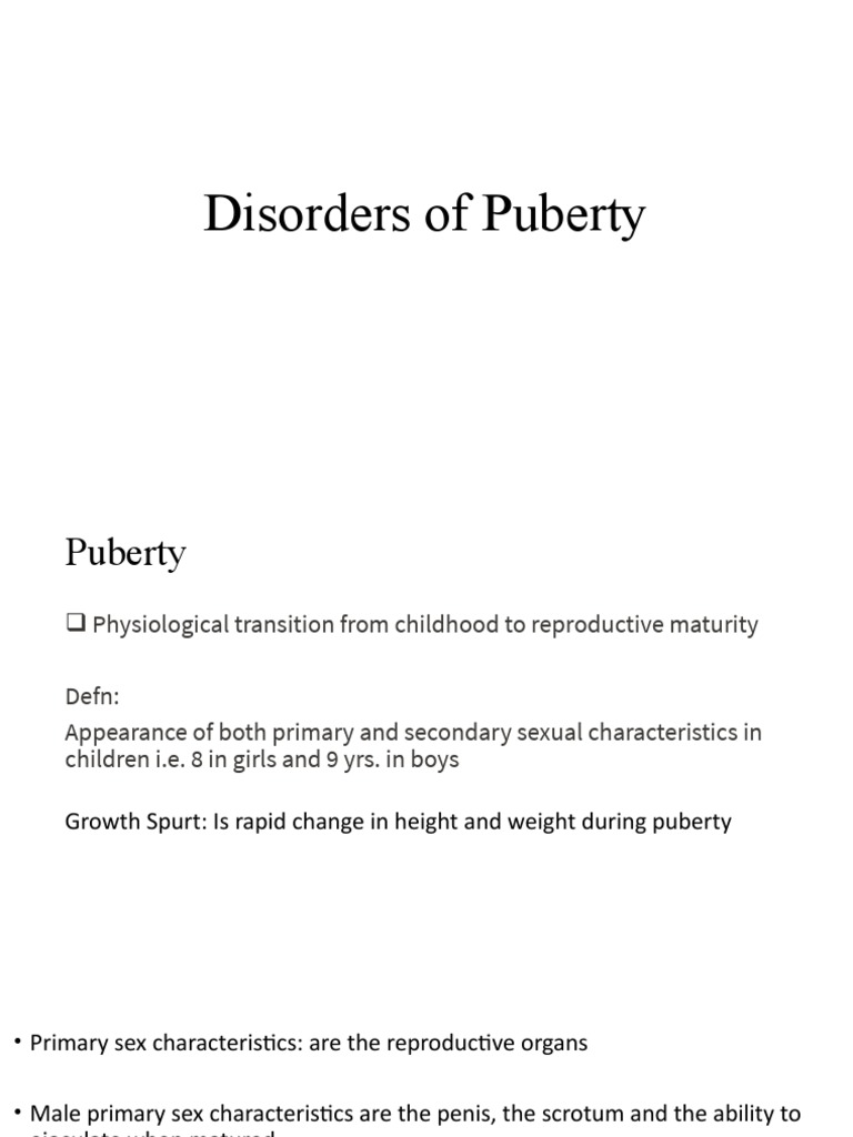 Disorders of Puberty | PDF | Puberty | Endocrine System