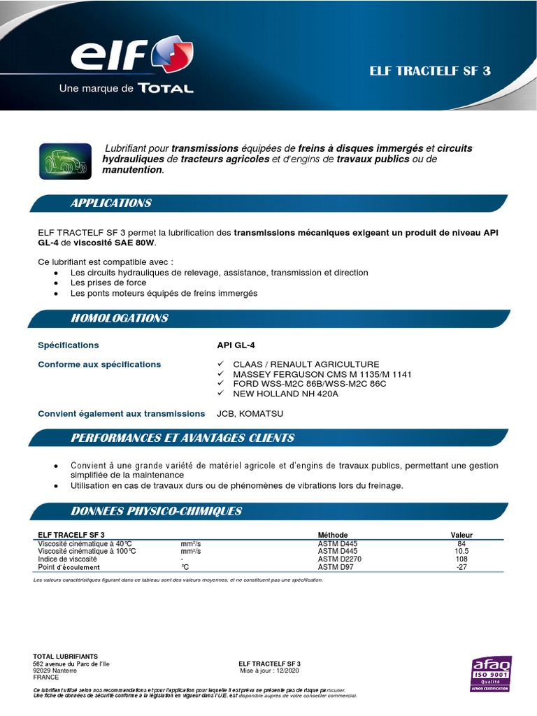 FT ELF TRACTELF SF 3 | PDF