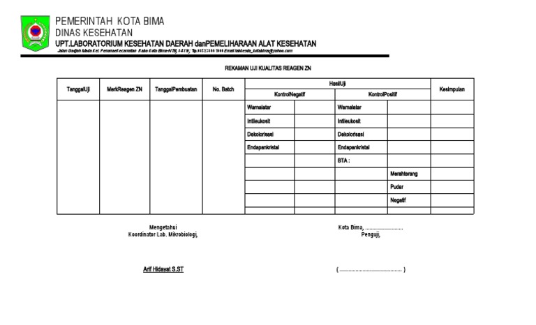 Uji Kualitas Reagen ZN | PDF