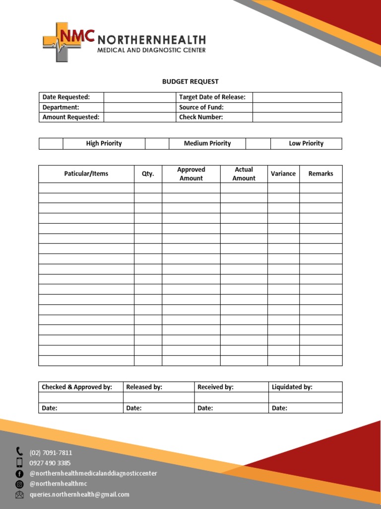 Budget Request Form Template | PDF