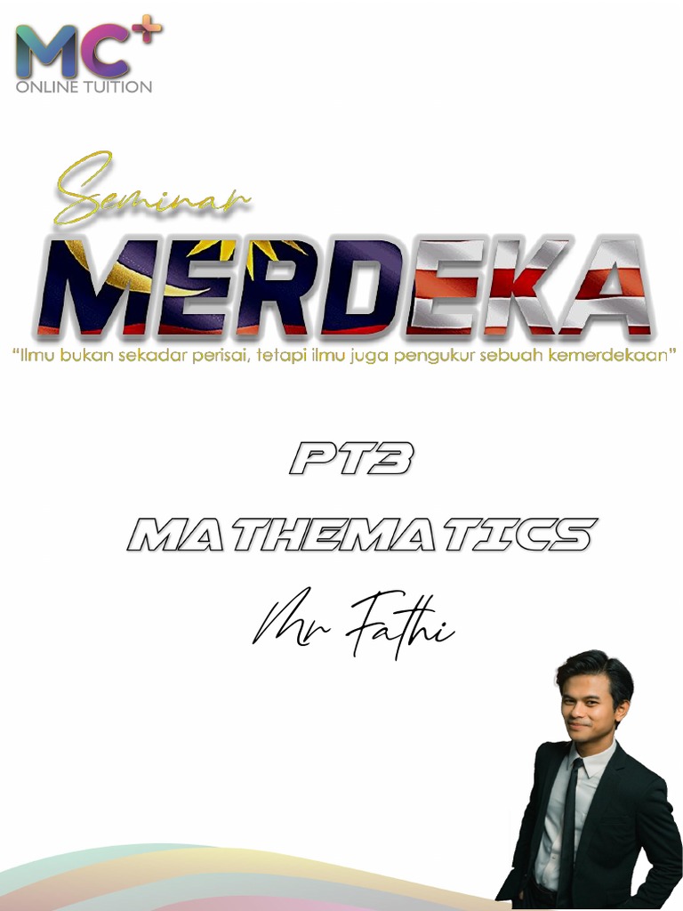 SEMINAR MERDEKA PT3 MATHS MR FATHI 31.08.2022 | PDF