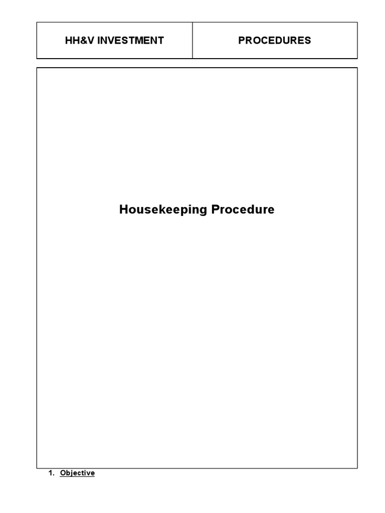 Housekeeping Procedure | PDF | Housekeeping | Scrap